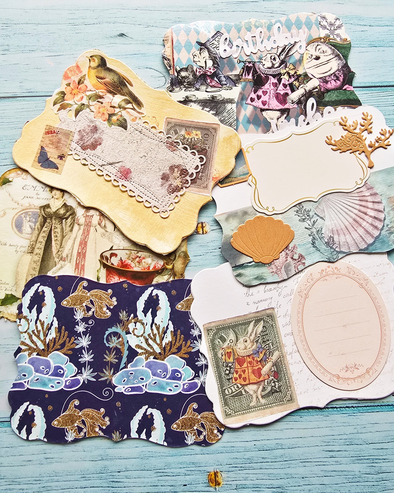 Vintage style die cut card stock -315 g white card paper for DIY greet