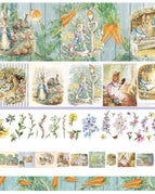 Peter Rabbit washi tapes Set of 5 Rolls. Extra Wide and Long (394") Ro