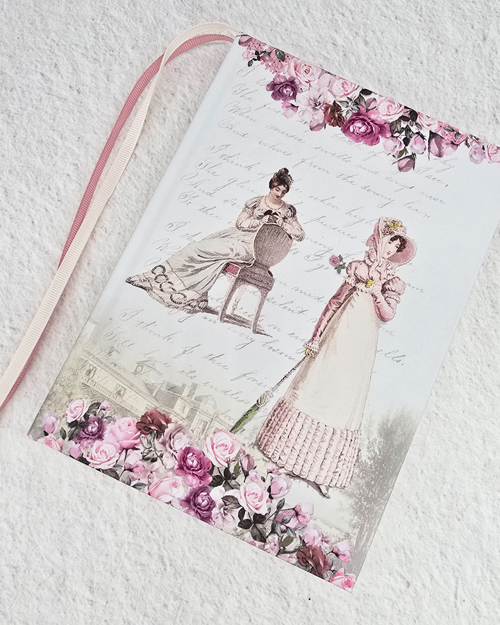 Jane Austen Regency theme blank scrapbook journal. A beautiful Jane Au